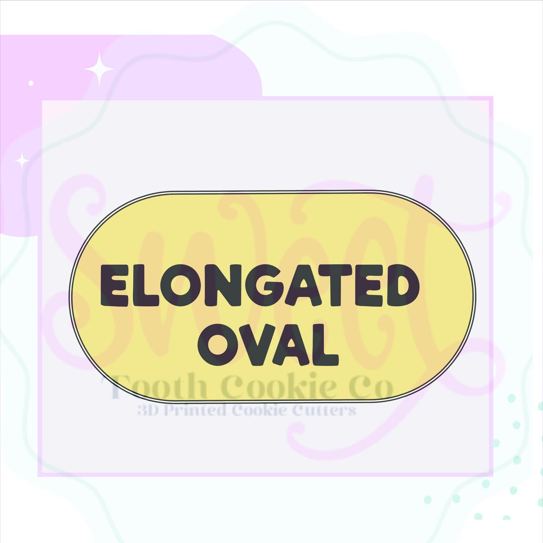 Elongated Oval Cookie Cutter. Oval Cookie Cutter. Vintage Shape Cookie ...