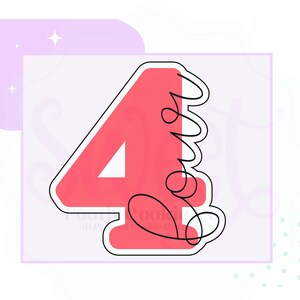 Number 4 Cookie Cutter. Number Four Cookie Cutter. 4 Cookie Cutter ...