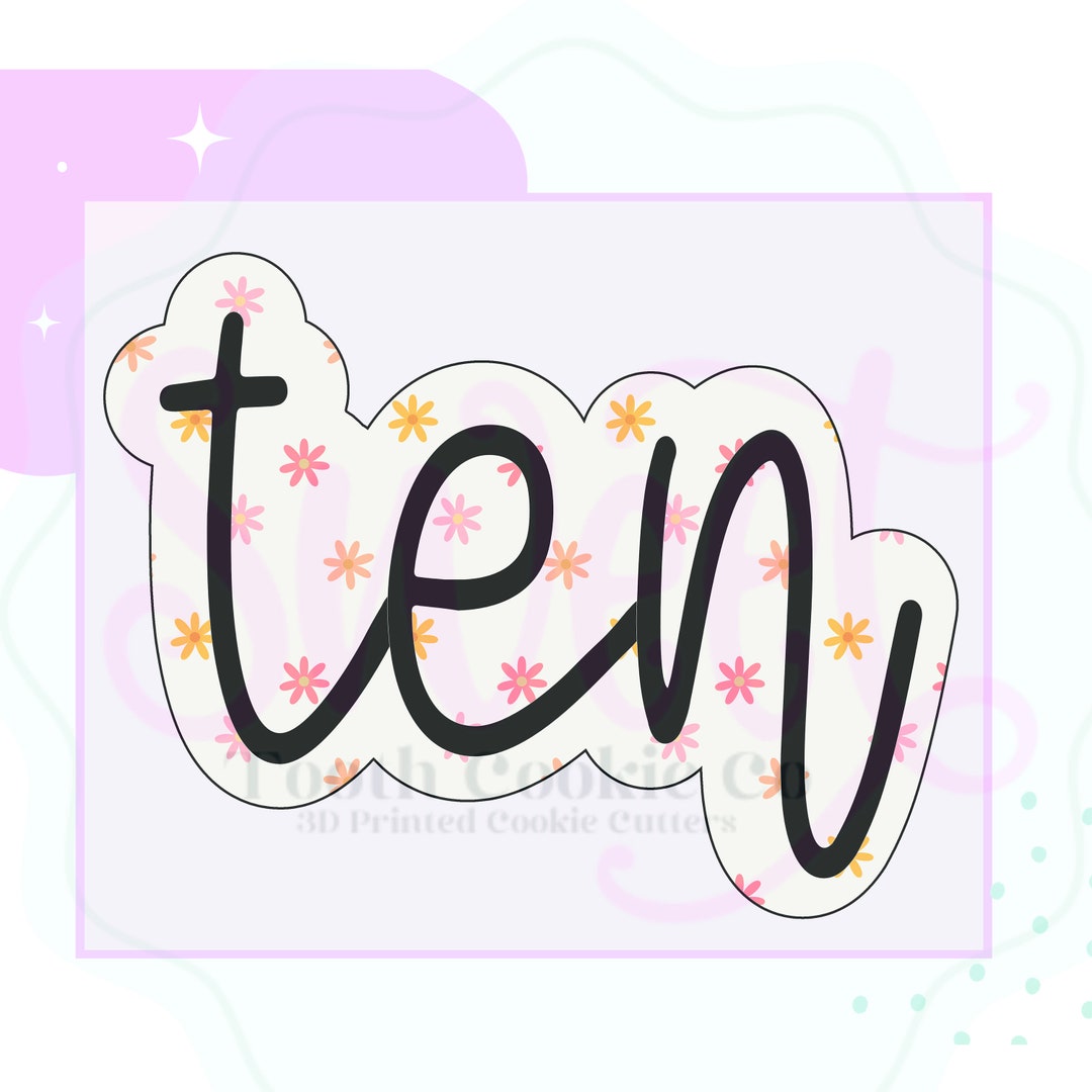 Number Ten Hand Lettered Cookie Cutter. Number Ten Cookie Cutter ...