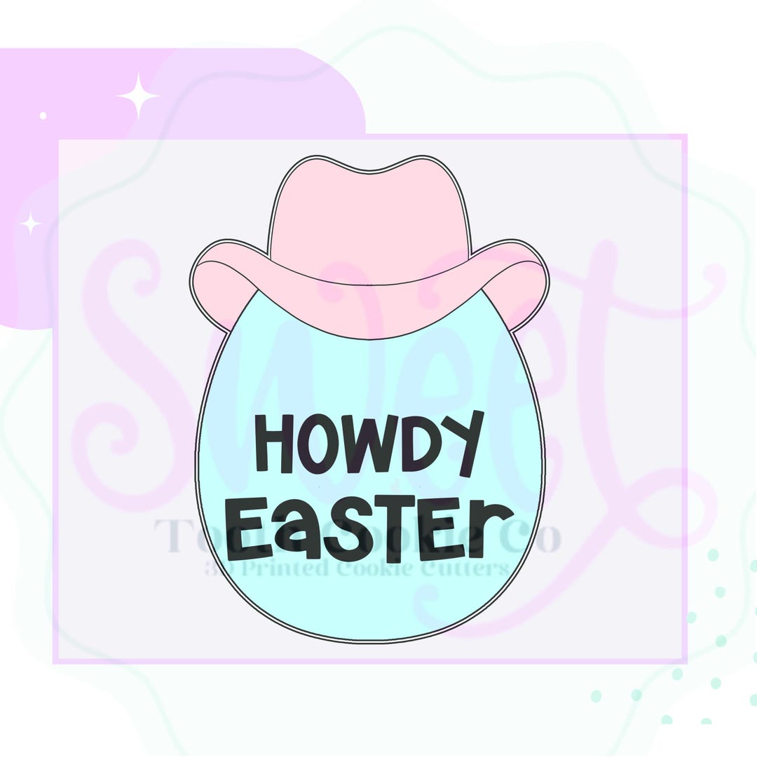 Cowboy Easter Egg Cookie Cutter. Easter Egg Cookie Cutter. Western ...