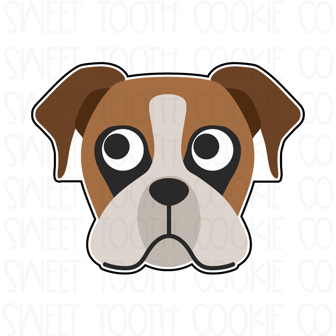 Boxer Dog Head Cookie Cutter. Dog Head Cookie Cutter. Dog Face Cookie ...