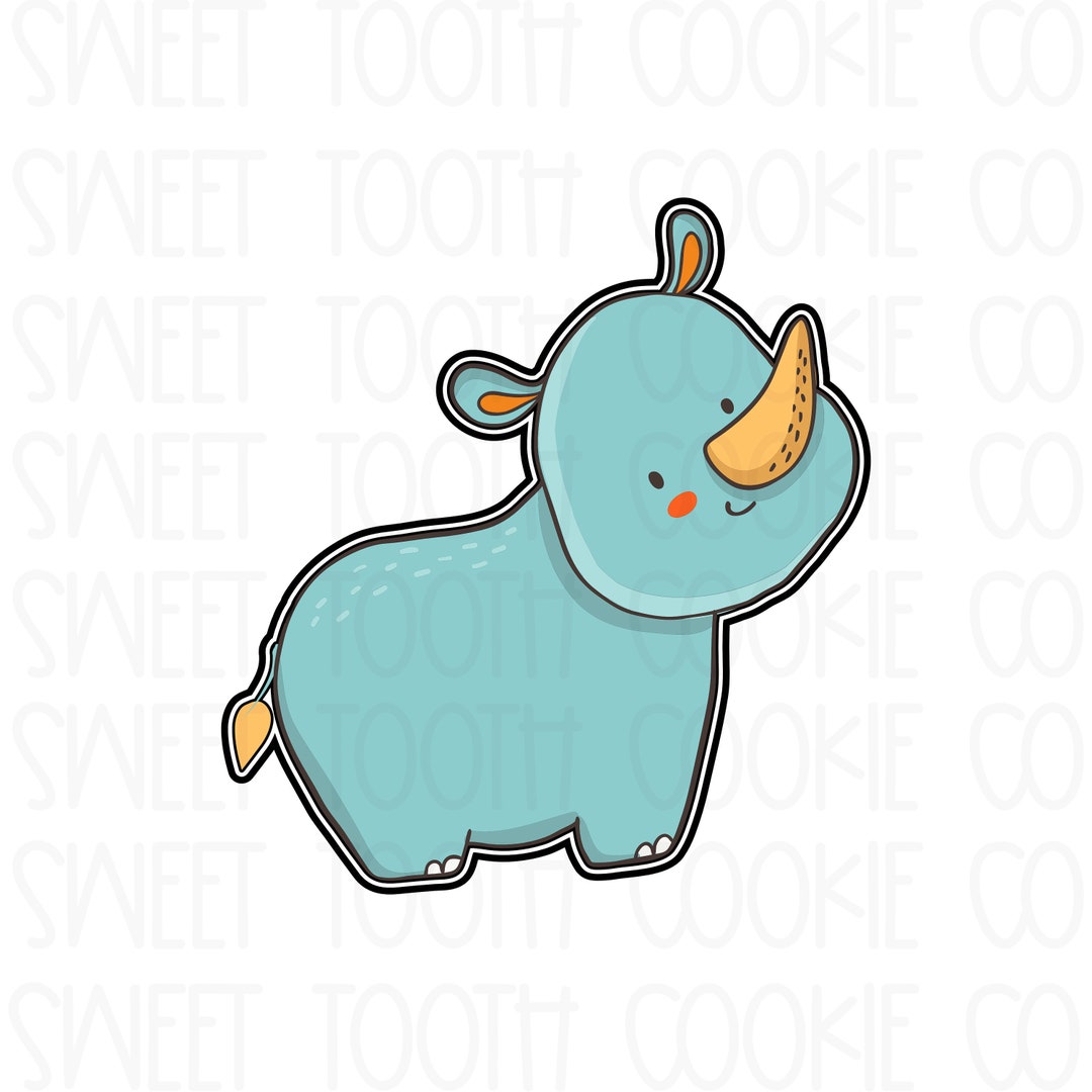 Rhino Cookie Cutter. Cute Rhino Cookie Cutter. Modern Rhino Cookie ...