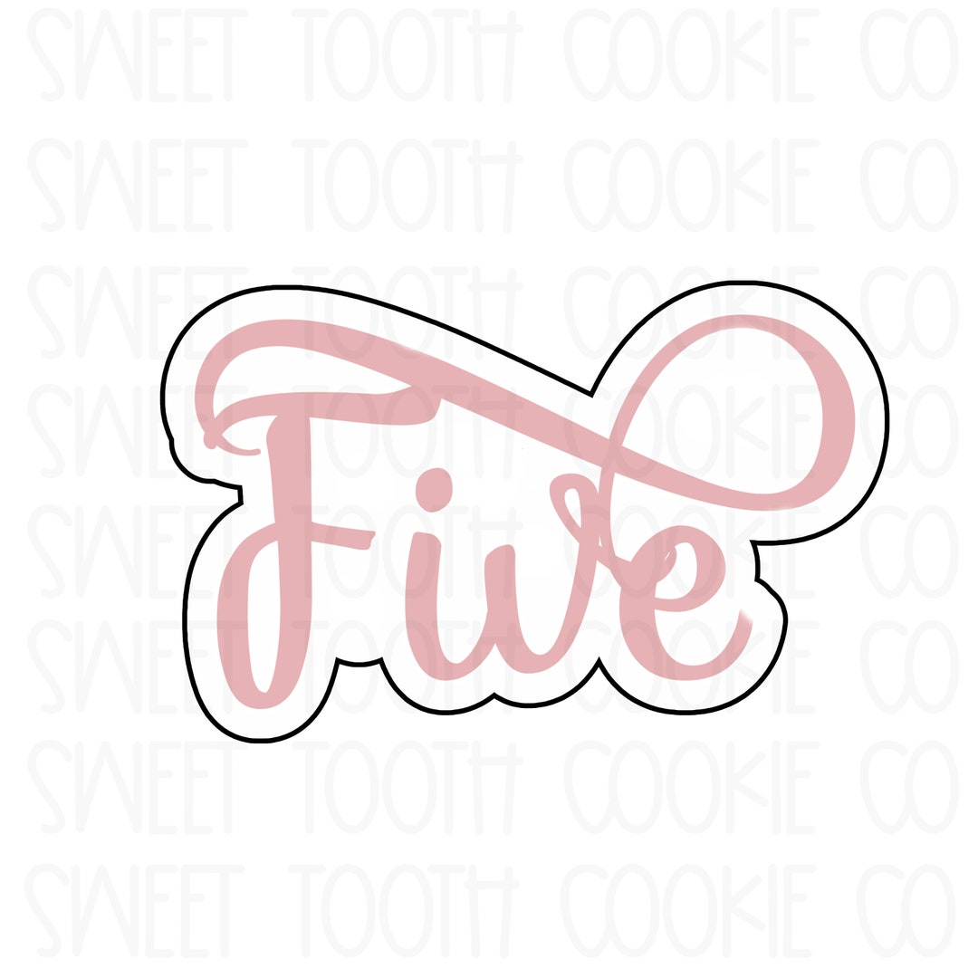 Hand Lettered Number Five Cookie Cutter. Number Five Cookie Cutter ...