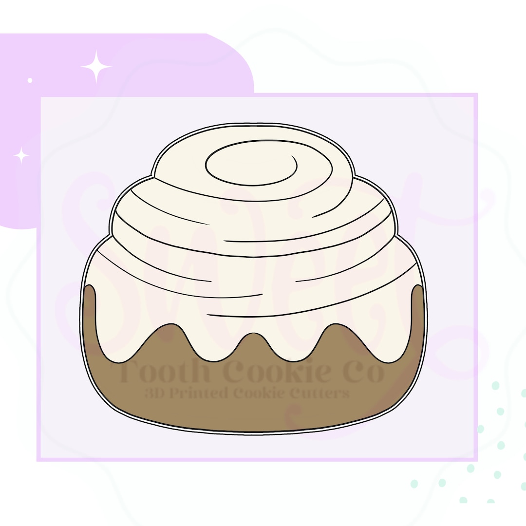Cinnamon Bun Cookie Cutter. Cinnamon Roll Cookie Cutter. Bun in Oven ...