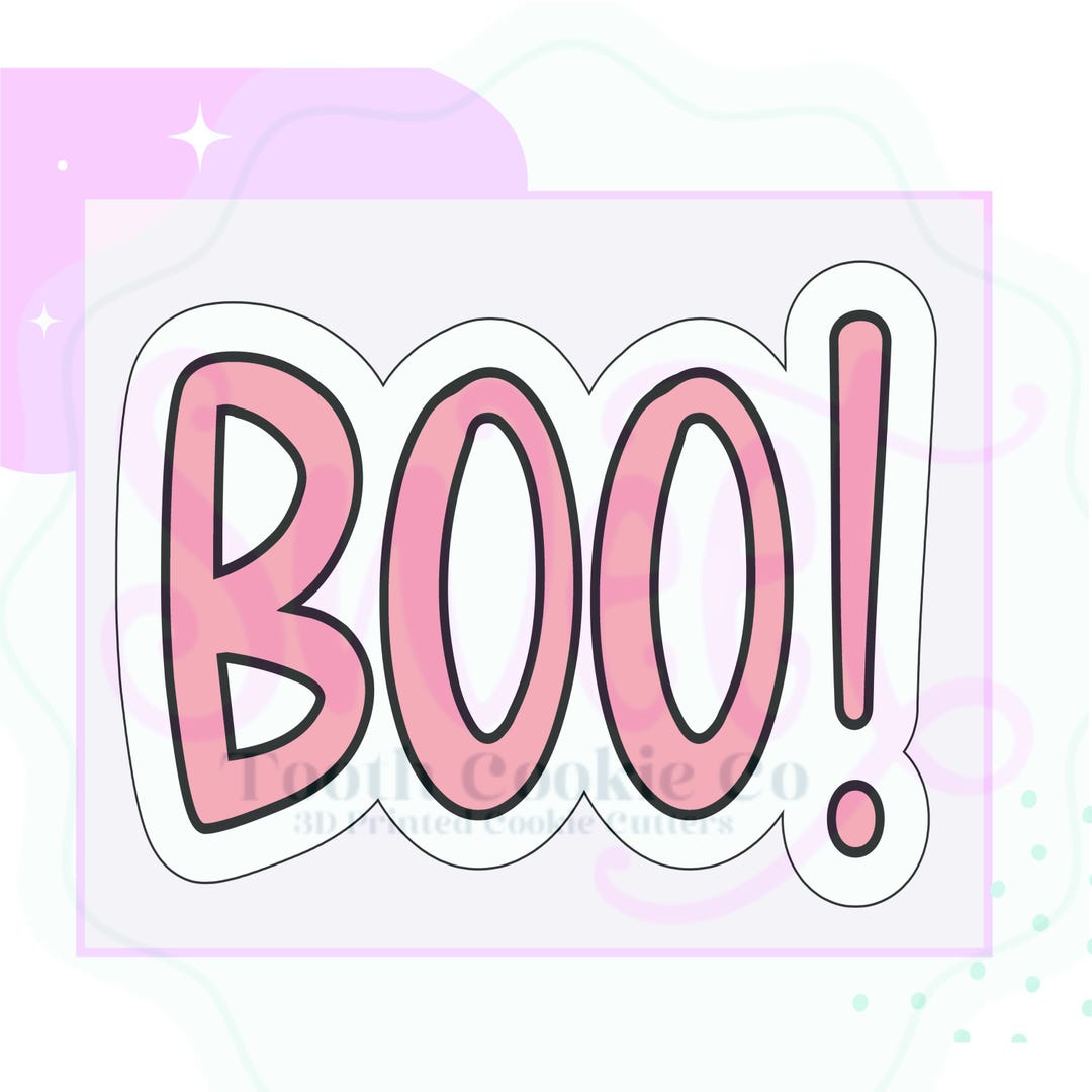 Boo Cookie Cutter. Boo Hand Lettered Cookie Cutter. Boo Plaque Cookie ...