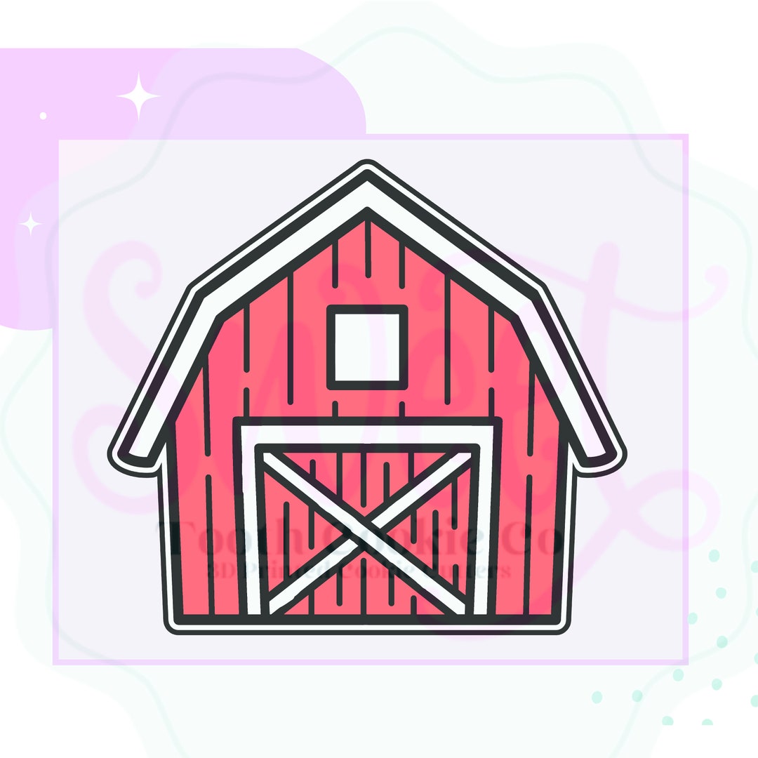 Barn Cookie Cutter. Farm Cookie Cutter. Barn 3D Printed Cookie Cutter ...