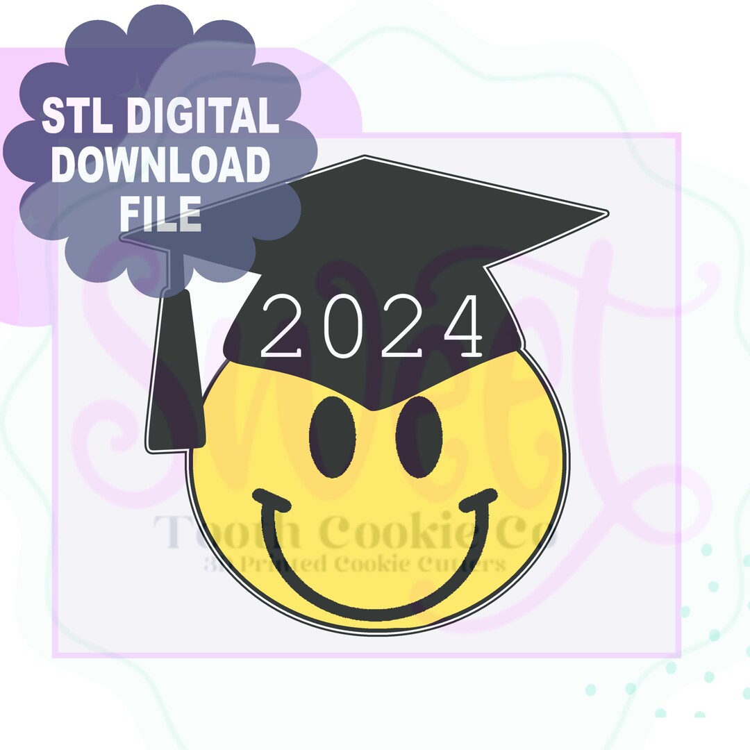 Smiley Face Graduation Cookie Cutter. Grad Cookie Cutter. Graduation ...