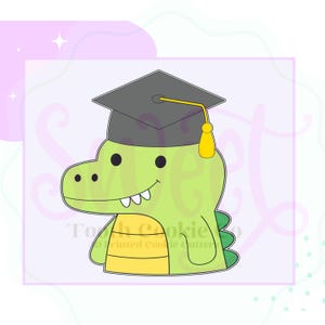 Graduation Gator Cookie Cutter. Graduation Dinosaur Cookie Cutter. Grad ...