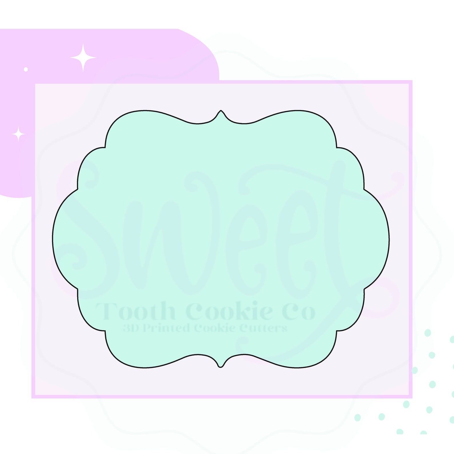 The Brooke Plaque Cookie Cutter. Baby Shower Cookie Cutter. Frame ...