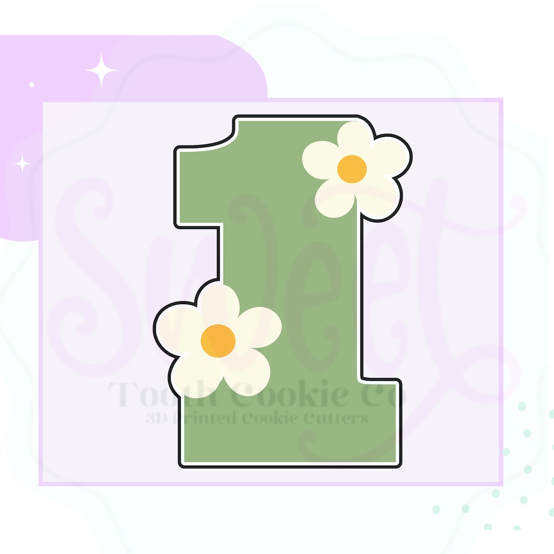 Number 1 Daisy Cookie Cutter. Number 1 Cookie Cutter. Daisy Cookie ...