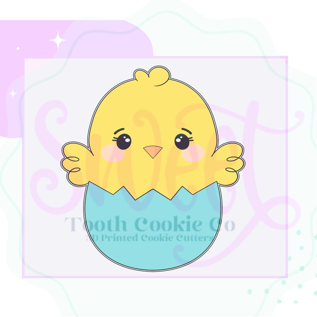 Chick in Egg Cookie Cutter. Easter Chick Cookie Cutter. Hatched Chick ...