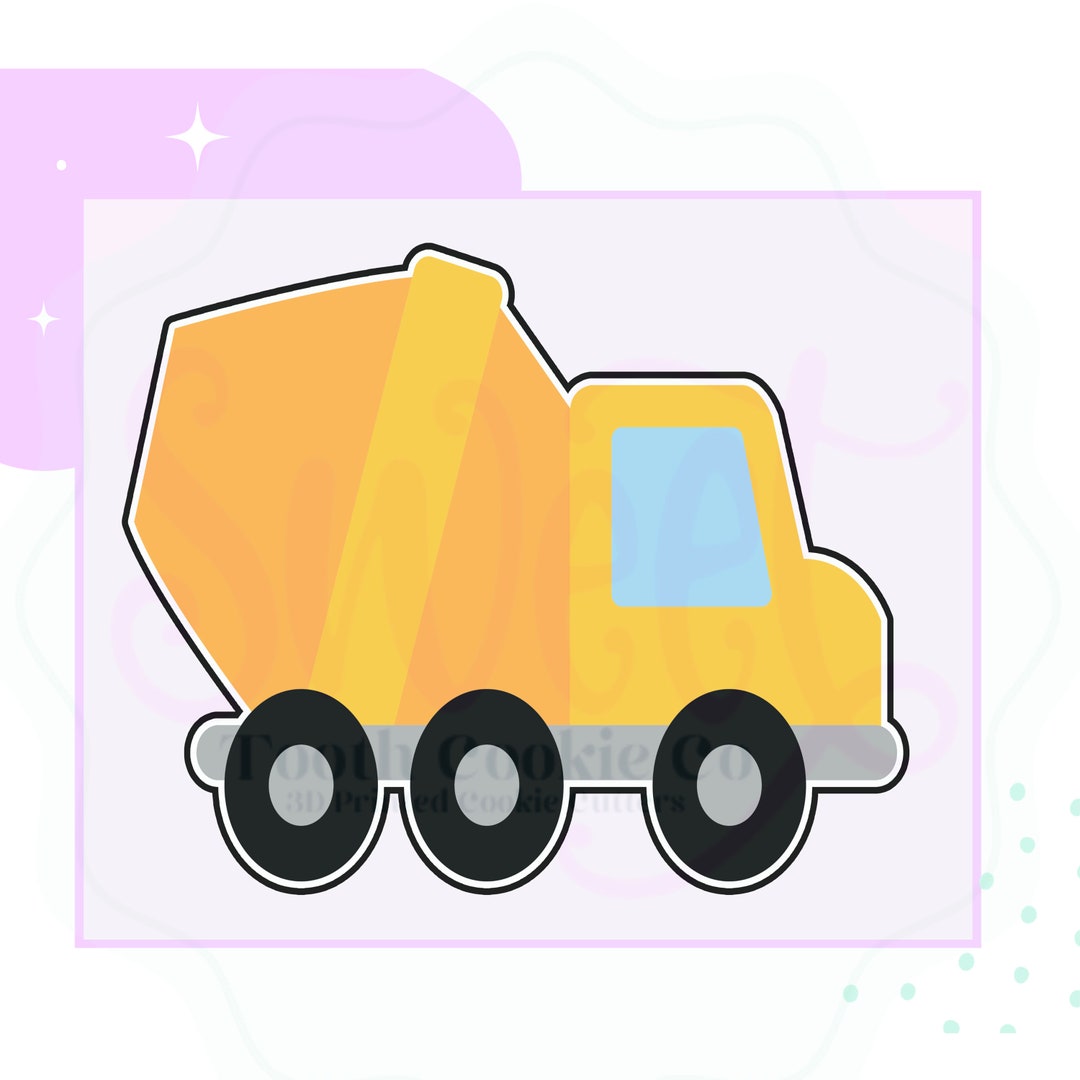 Cement Truck Cookie Cutter. Concrete Mixer Cookie Cutter. Construction ...