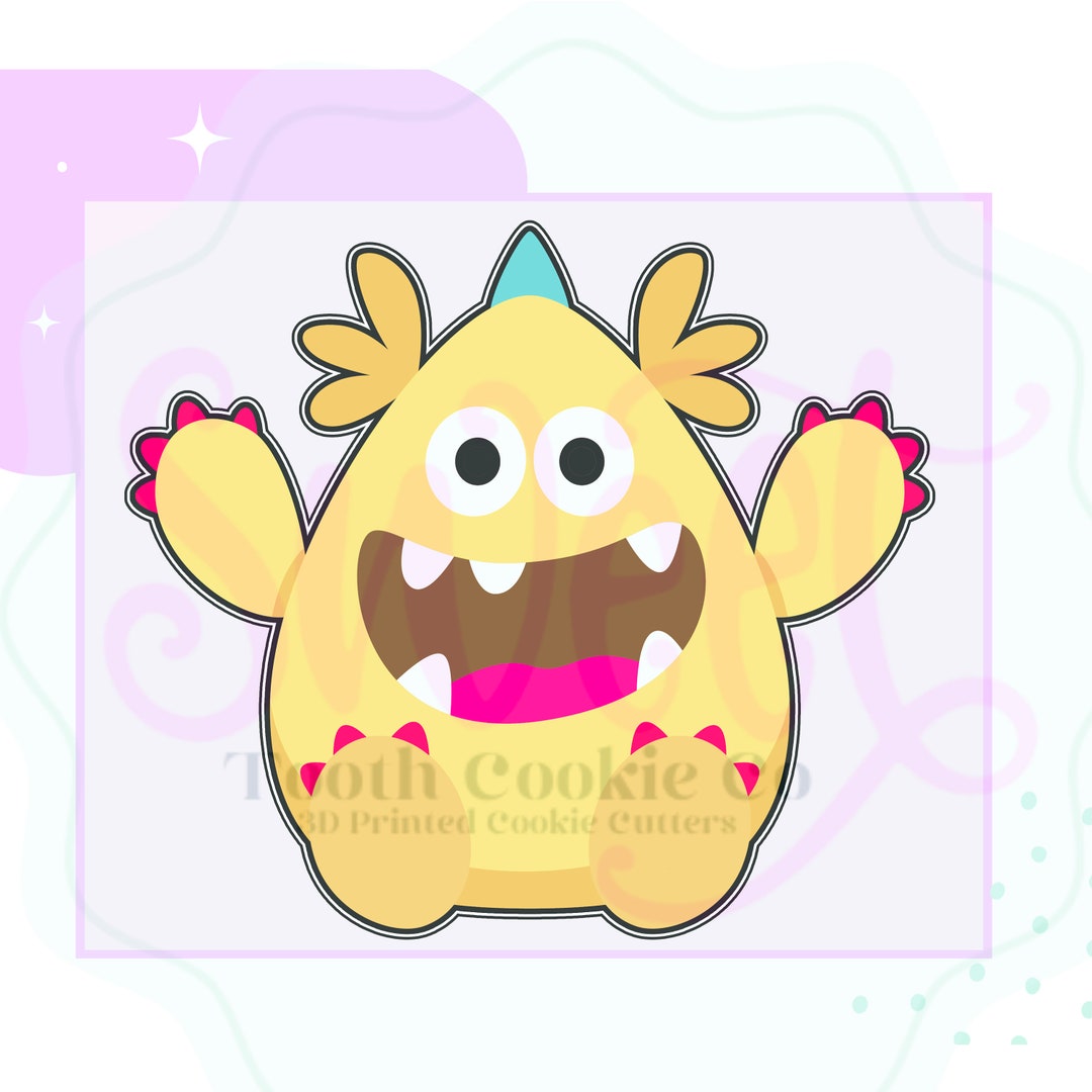 Monster Cookie Cutter. Baby Monster Cookie Cutter. Cute Monster Cookie ...