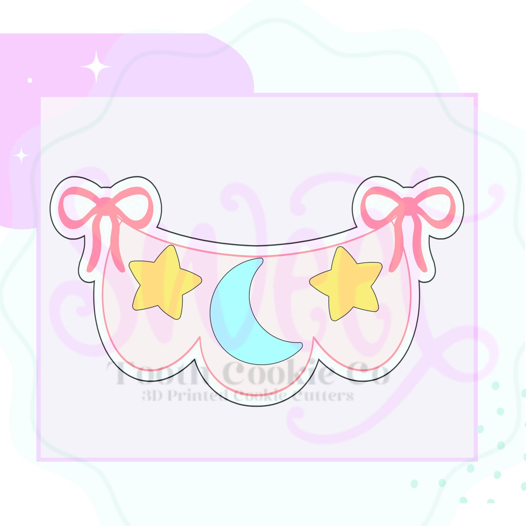 Baby Banner Cokie Cutter. Banner Cookie Cutter. Bunting Cookie Cutter ...