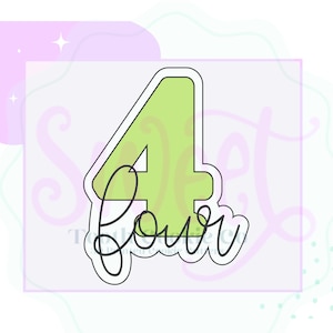 Four Cookie Cutter. Number 4 Cookie Cutter. 4 Cookie Cutter. Birthday ...