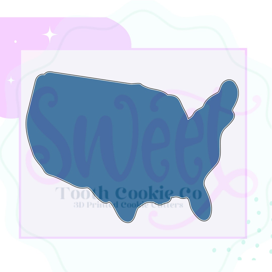 USA Map Cookie Cutter. United States Map Cookie Cutter. USA Cookie ...