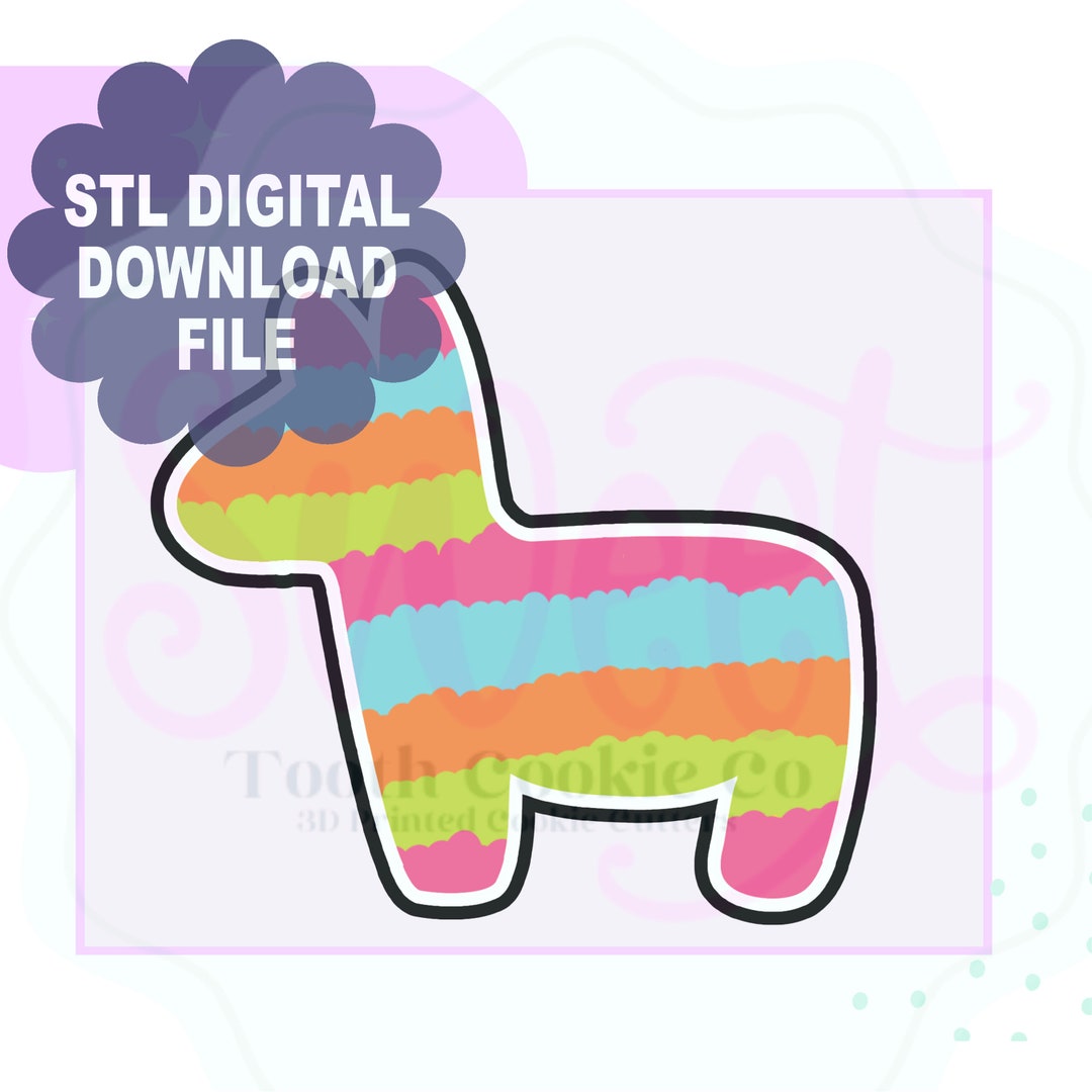 Piñata STL File Cookie Cutter. Donkey Cookie Cutter. Fiesta Cookie ...
