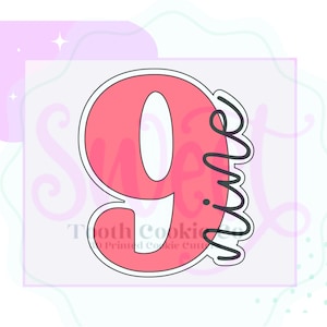 Number 9 Cookie Cutter. 9 Cookie Cutter Nine Cookie Cutter. Number Nine ...