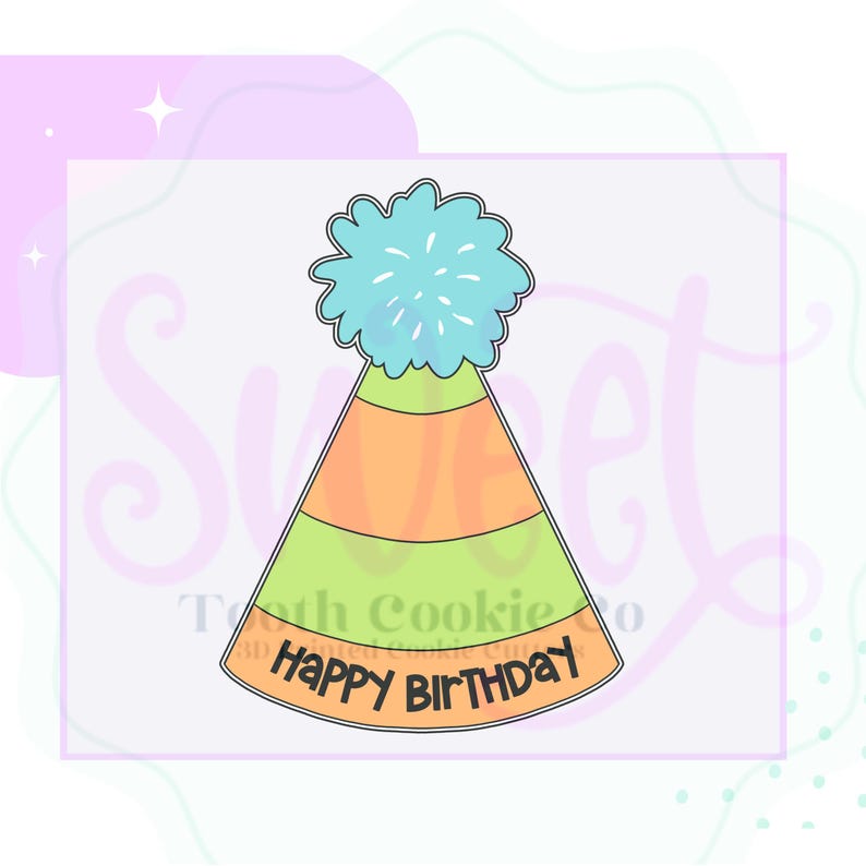 Birthday Hat Cookie Cutter. Party Hat Cookie Cutter. Birthday Cookie ...