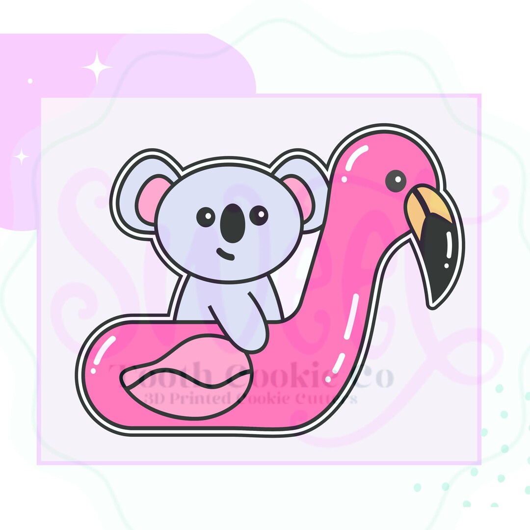 Flamingo Pool Float Cookie Cutter. Koala Pool Float Cookie Cutter. Pool ...