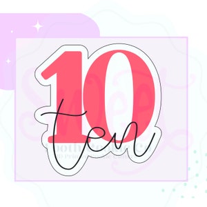 Number 10 Cookie Cutter. Number 10 Hand Lettered Cookie Cutter. 10 ...