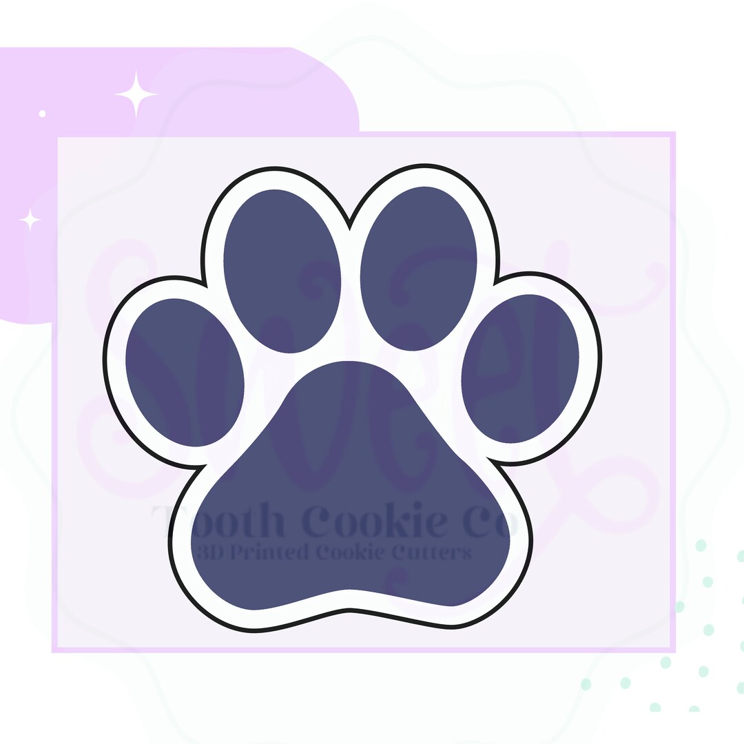 Paw Print Cookie Cutter. Dog Print Cookie Cutter. Dog Paw Print Cookie ...