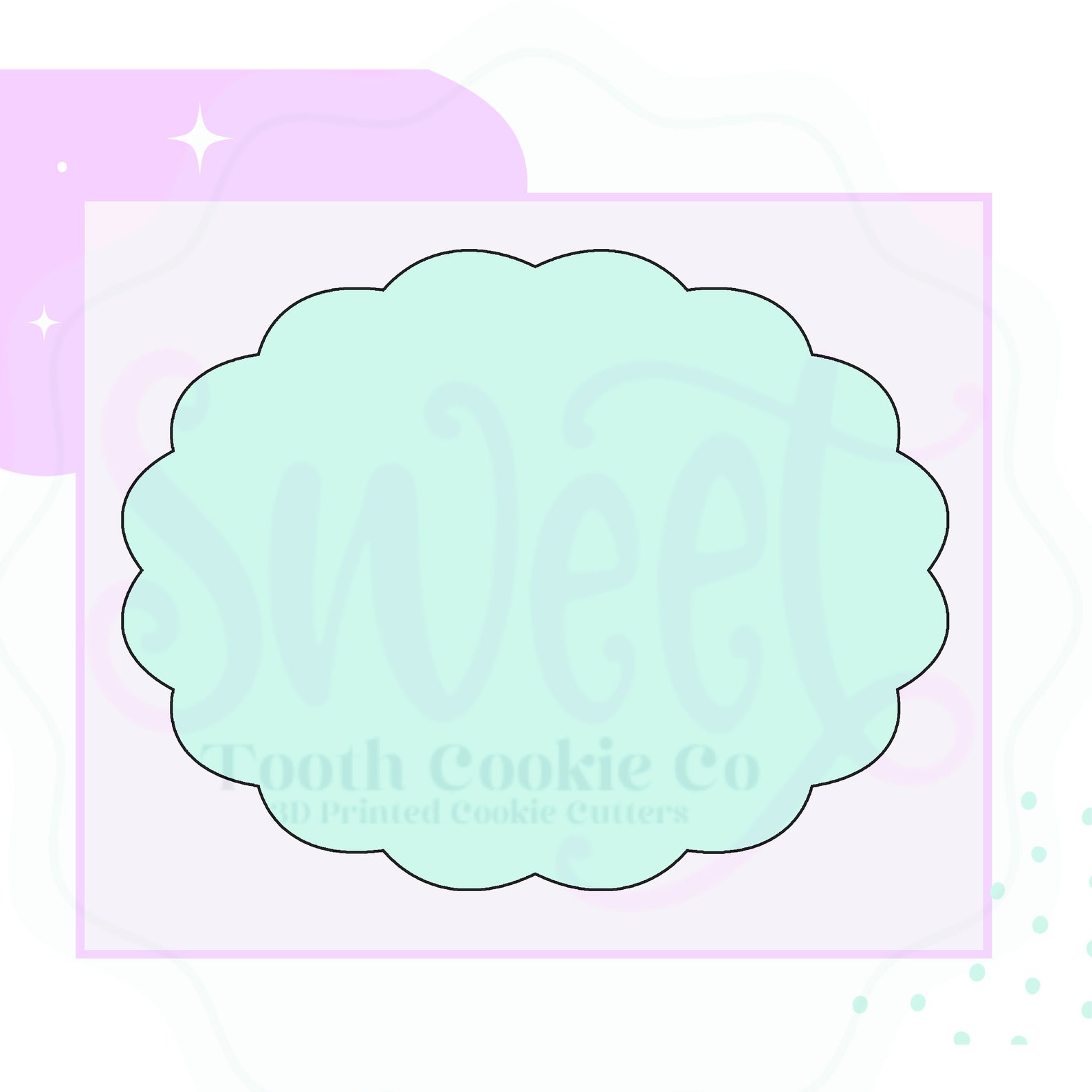 Scalloped Plaque Cookie Cutter. Plaque Cookie Cutter. Vintage Plaque ...