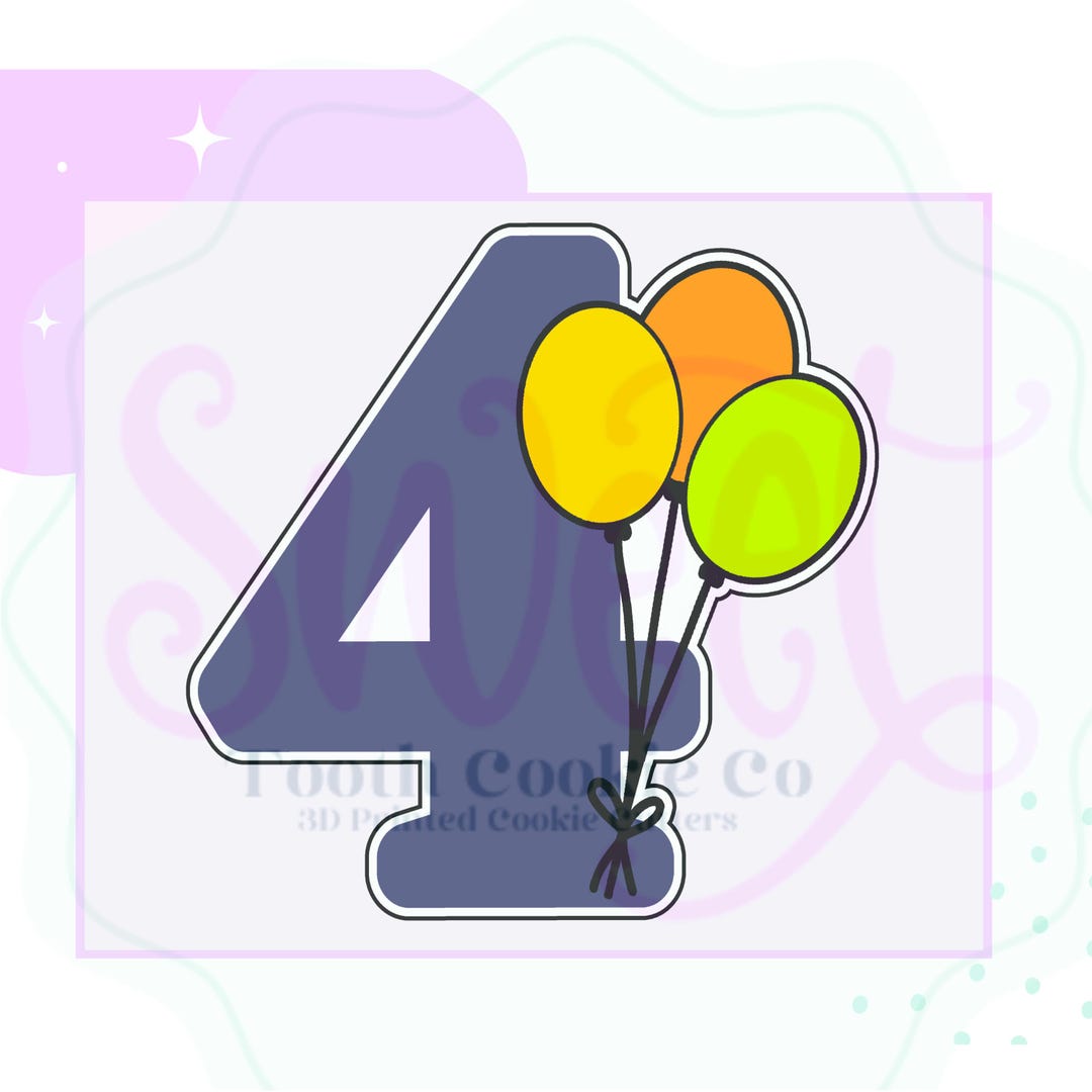 Number 4 Cookie Cutter. Number Four Cookie Cutter. Number Cookie Cutter ...