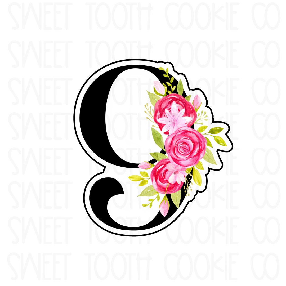 Floral 9 Cookie Cutter. Floral Number Cookie Cutter. Number 9 Cookie ...
