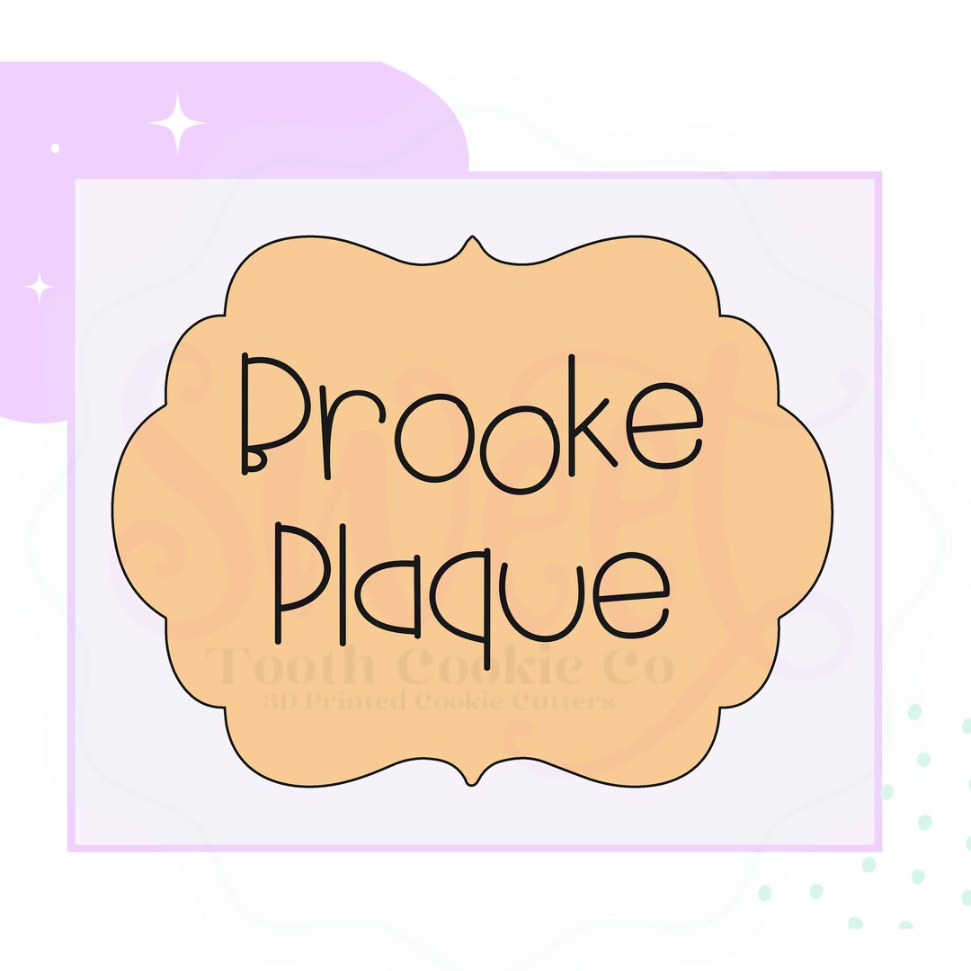The Brooke Plaque Cookie Cutter. Baby Shower Cookie Cutter. - Etsy