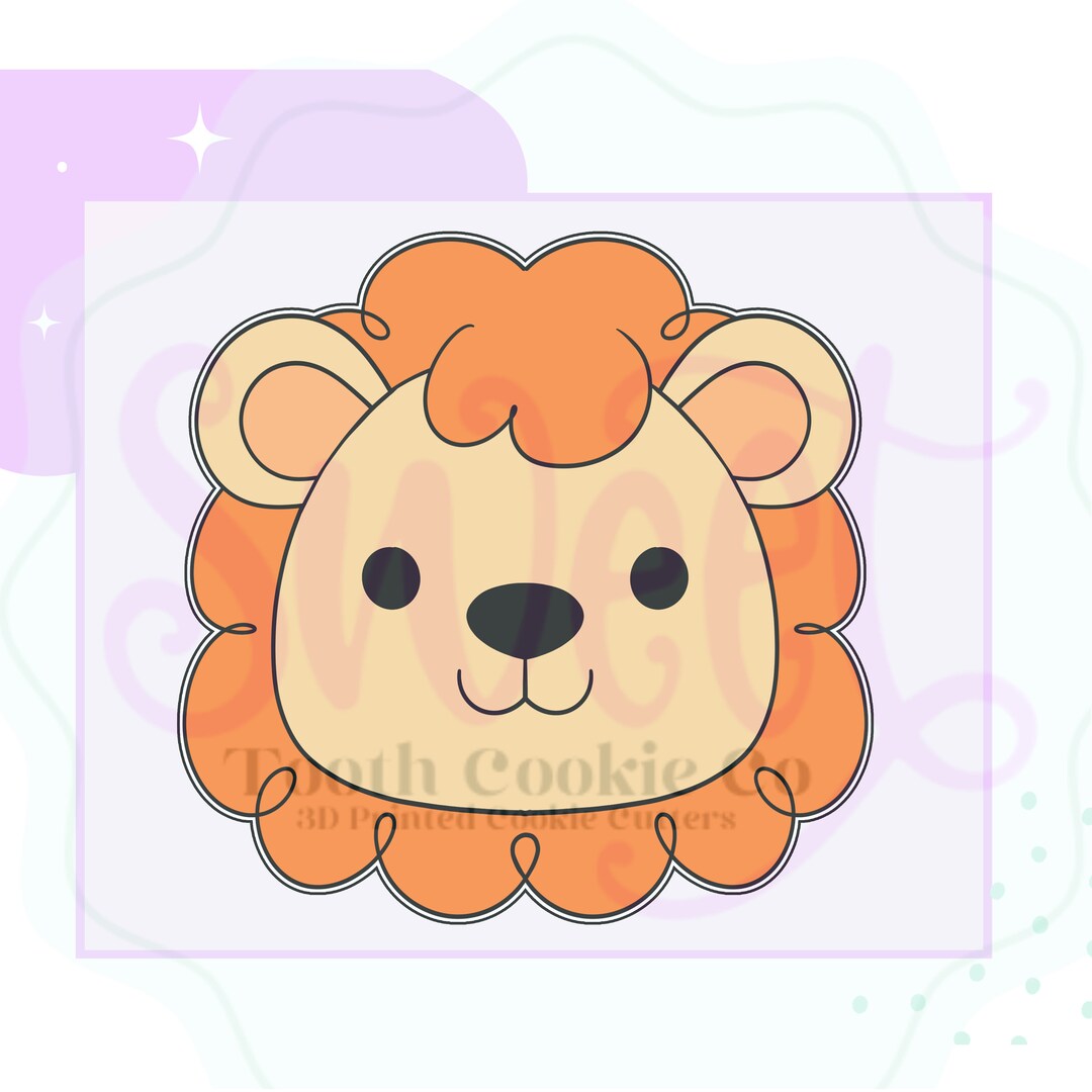 Lion Cookie Cutter. Jungle Animal Cookie Cutter. Baby Lion Cookie ...