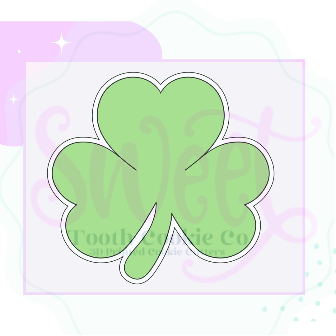 Clover Cookie Cutter, St. Patrick's Day Shamrock. Fondant/clay Cutter ...