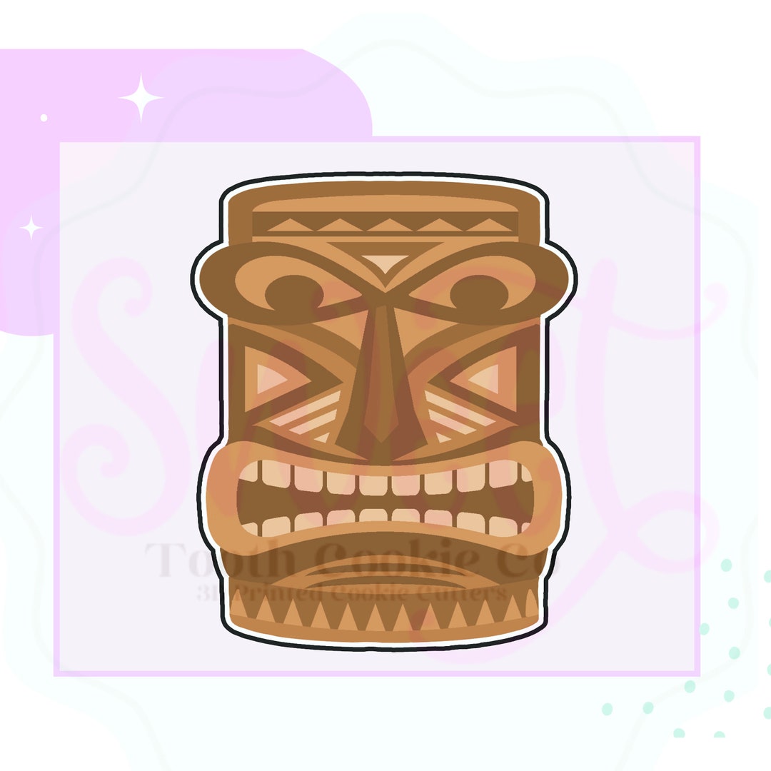 Tiki Mask Cookie Cutter. Tiki Cookie Cutter. Luau Cookie Cutter. Hawaii ...