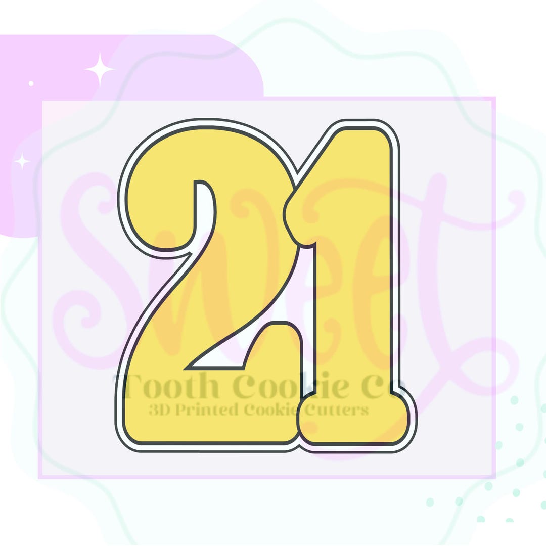 Number 21 Cookie Cutter. 21 Cookie Cutter. Twenty One Cookie Cutter ...