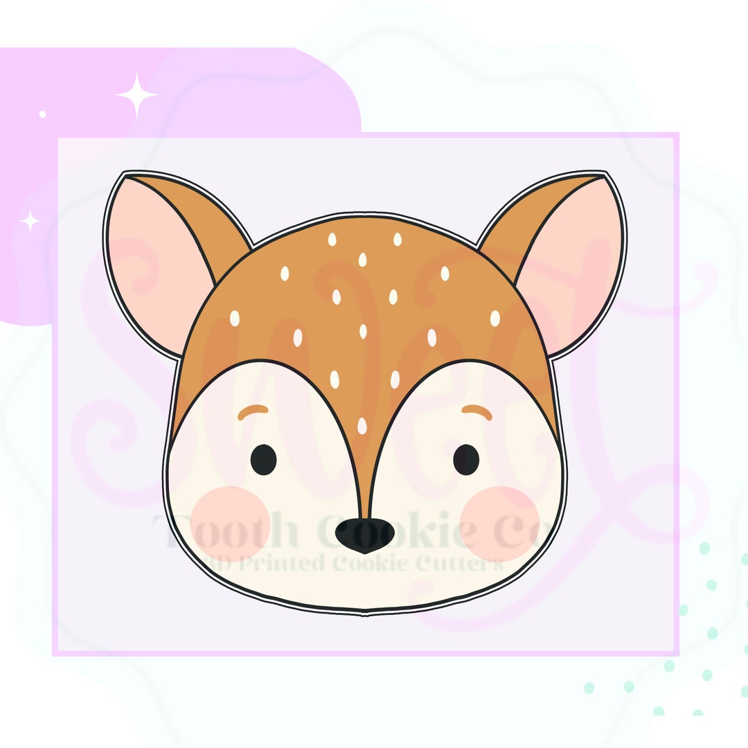 Deer Face Cookie Cutter. Fawn Cookie Cutter Doe Cookie Cutter. Baby ...