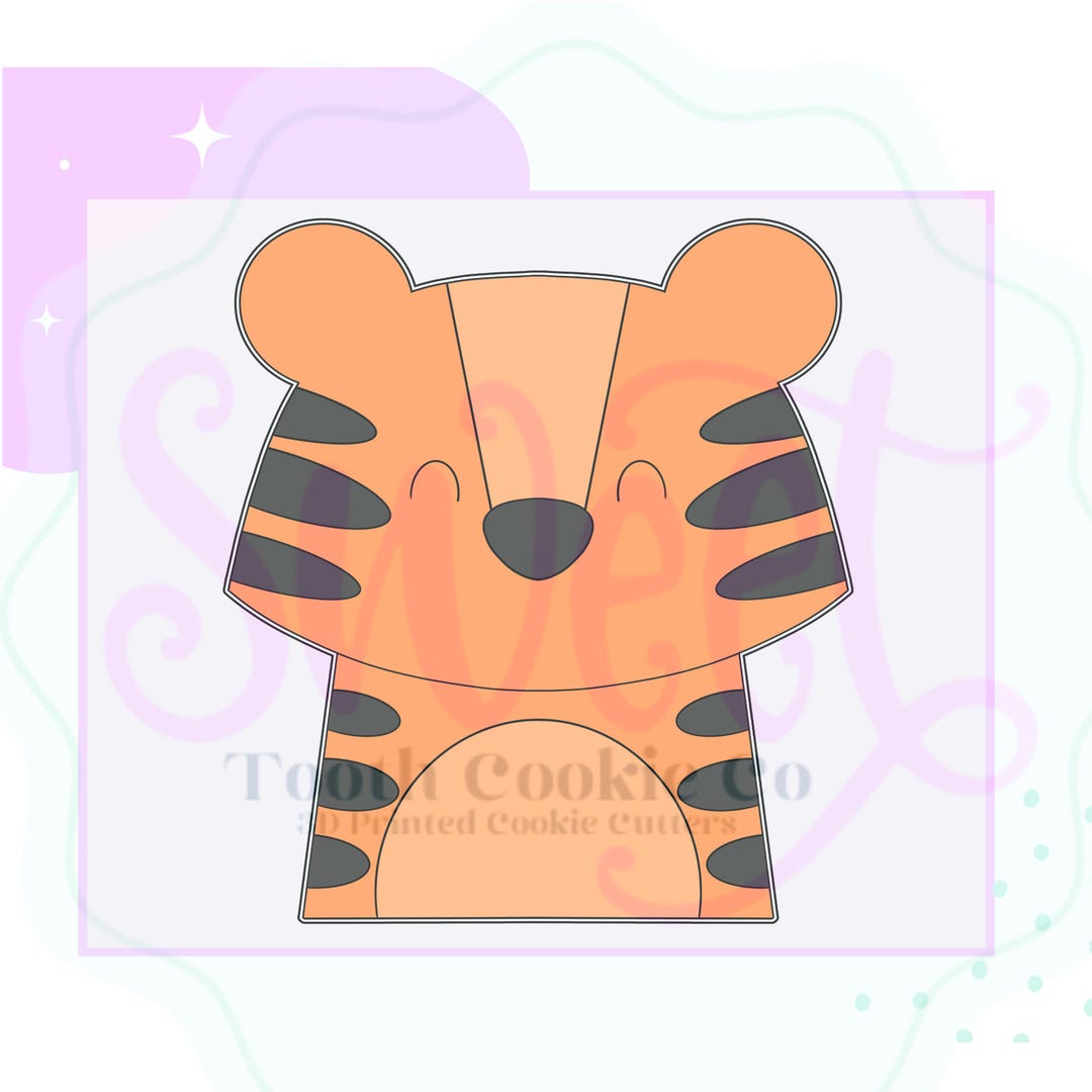 Tiger Cookie Cutter. Tiger Face Cookie Cutter. Jungle Animal Cookie ...