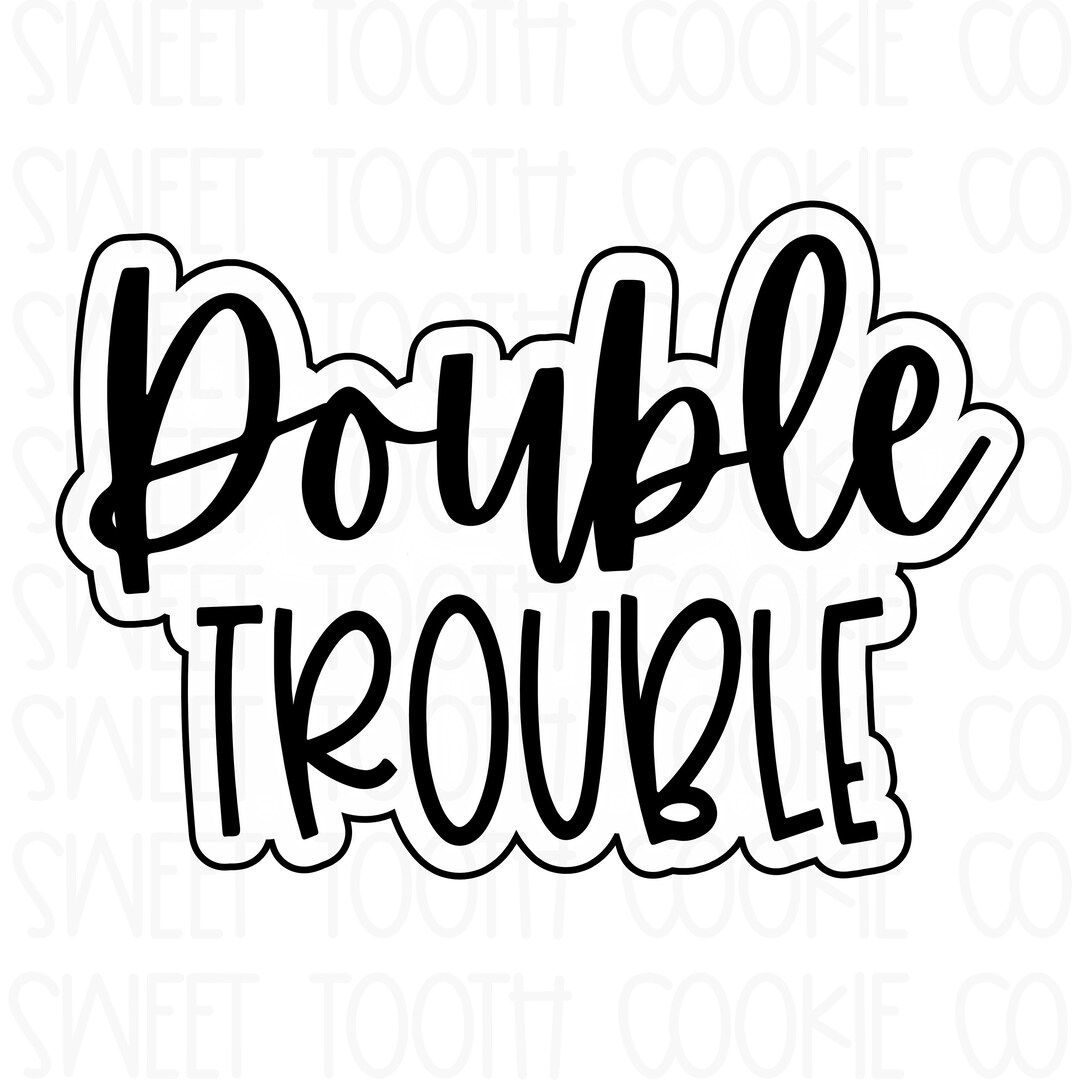 Double Trouble Hand Lettering Cookie Cutter. Expecting Twins - Etsy