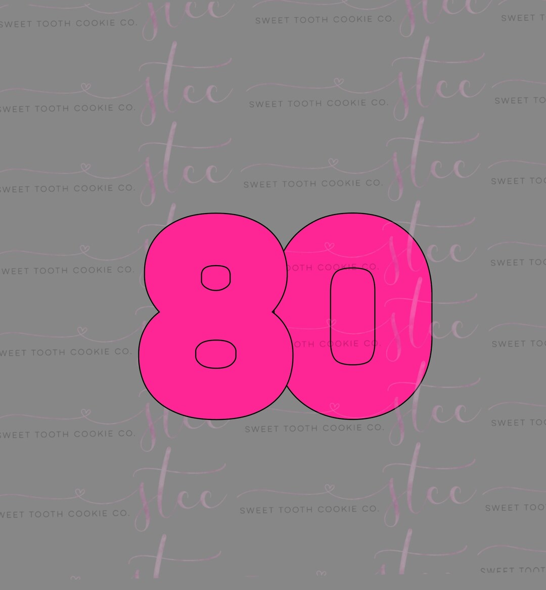 80th Birthday Cookie Cutter. Number 80 Cookie Cutter. Birthday - Etsy