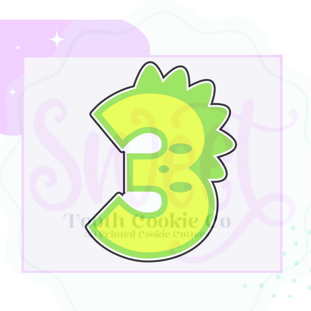 Number 3 Cookie Cutter. Dinosaur Number 3 Cookie Cutter. Three Cookie ...