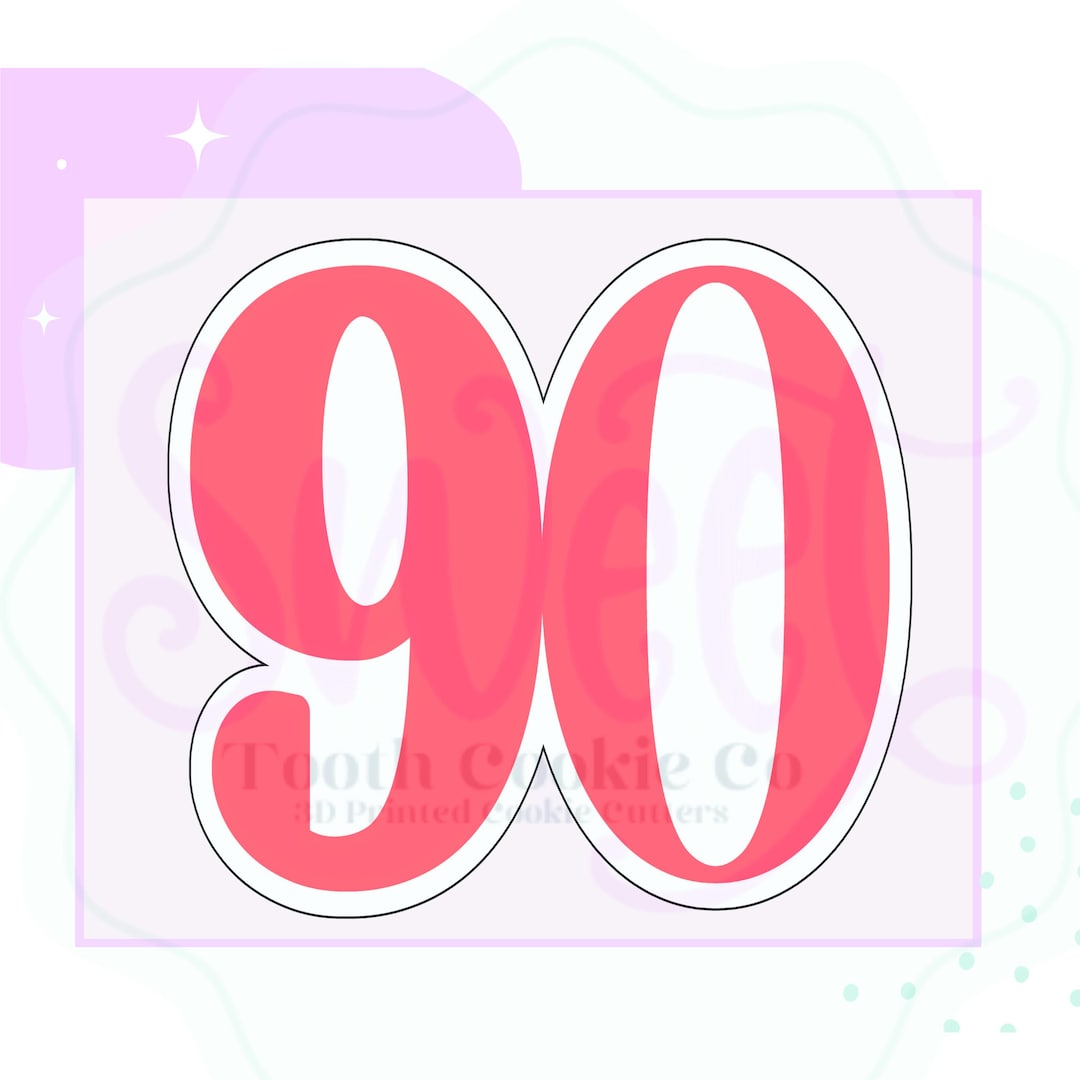 90th Birthday Cookie Cutter. Number 90 Cookie Cutter. 90 Cookie Cutter ...