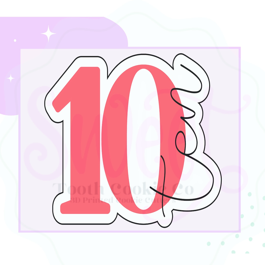 10 Cookie Cutter. Number 10 Cookie Cutter. 10th Birthday Cookie Cutter ...