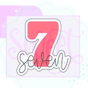 7 Cookie Cutter. Number Cookie Cutter. Number Seven Cookie Cutter. Hand ...