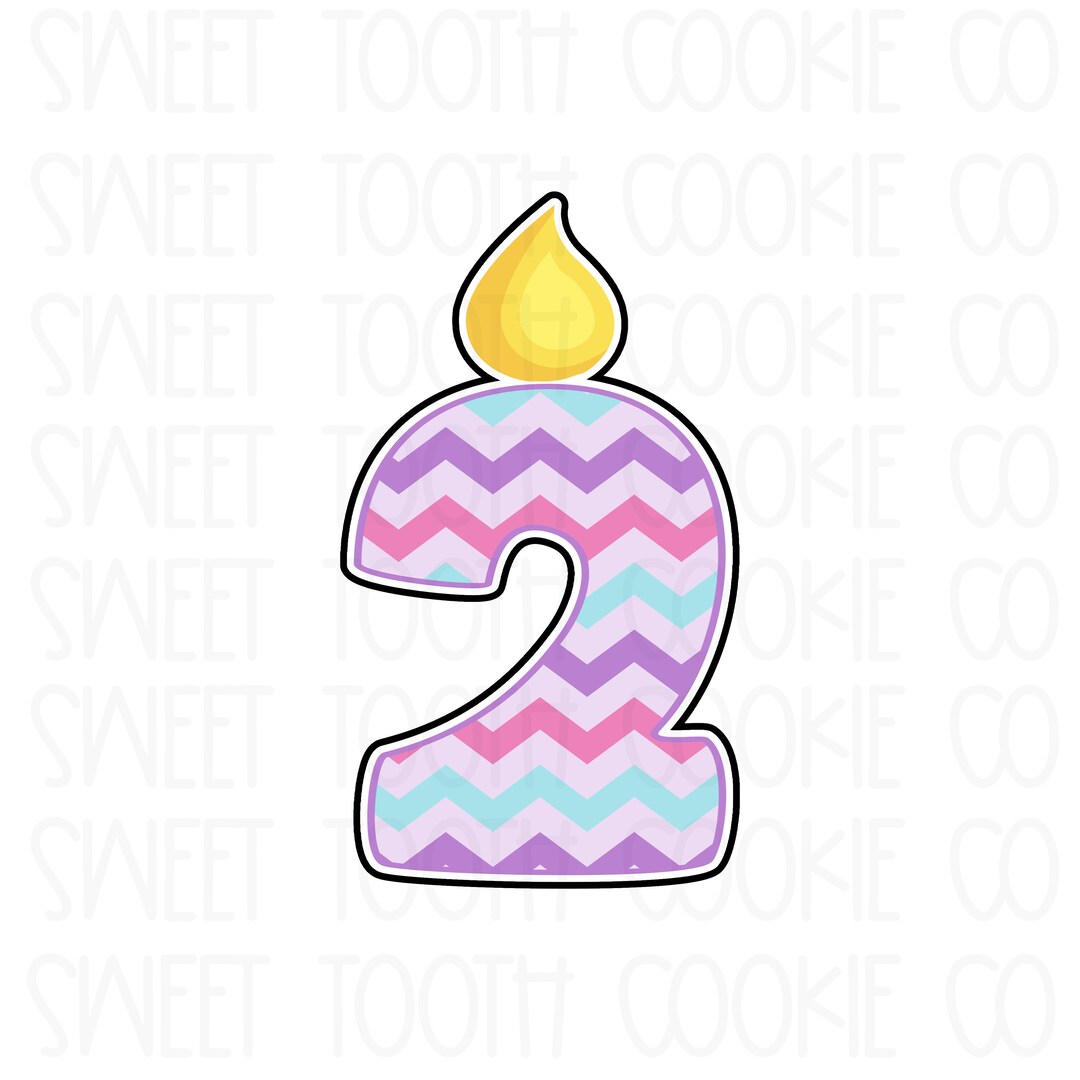 Birthday Candle Number 2 Cookie Cutter. Birthday Candle Cookie Cutter ...