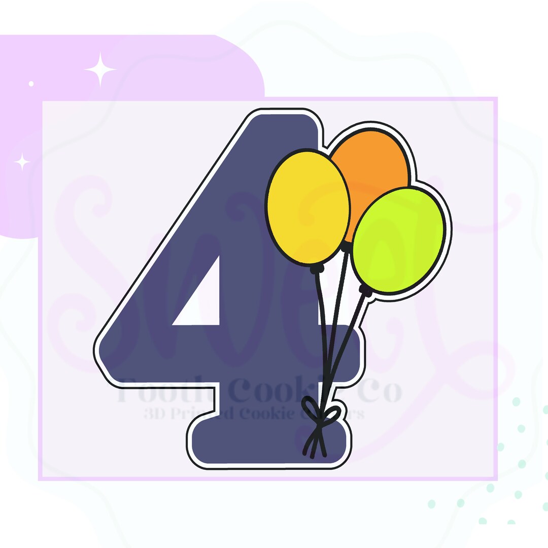 Number 4 Cookie Cutter. Number Four Cookie Cutter. Number Cookie Cutter ...