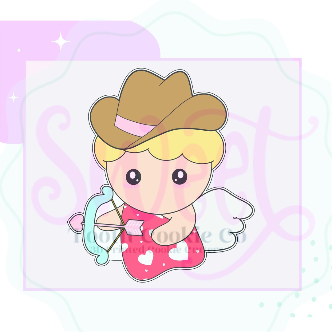 Cupid Cowboy Cookie Cutter. Cupid Cookie Cutter. Western Valentine ...