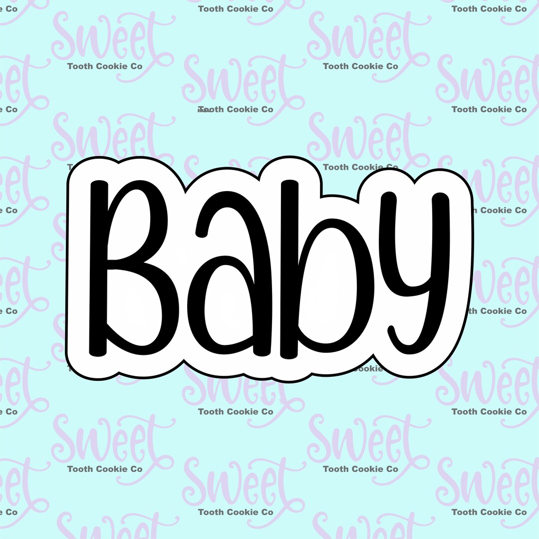 Baby Hand Lettered Cookie Cutter. Baby Plaque Cookie Cutter. - Etsy