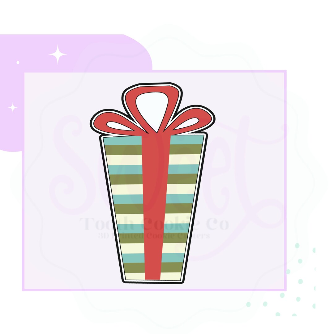 Tall Gift Box Cookie Cutter. Christmas Gift Cookie Cutter. Gift Box ...