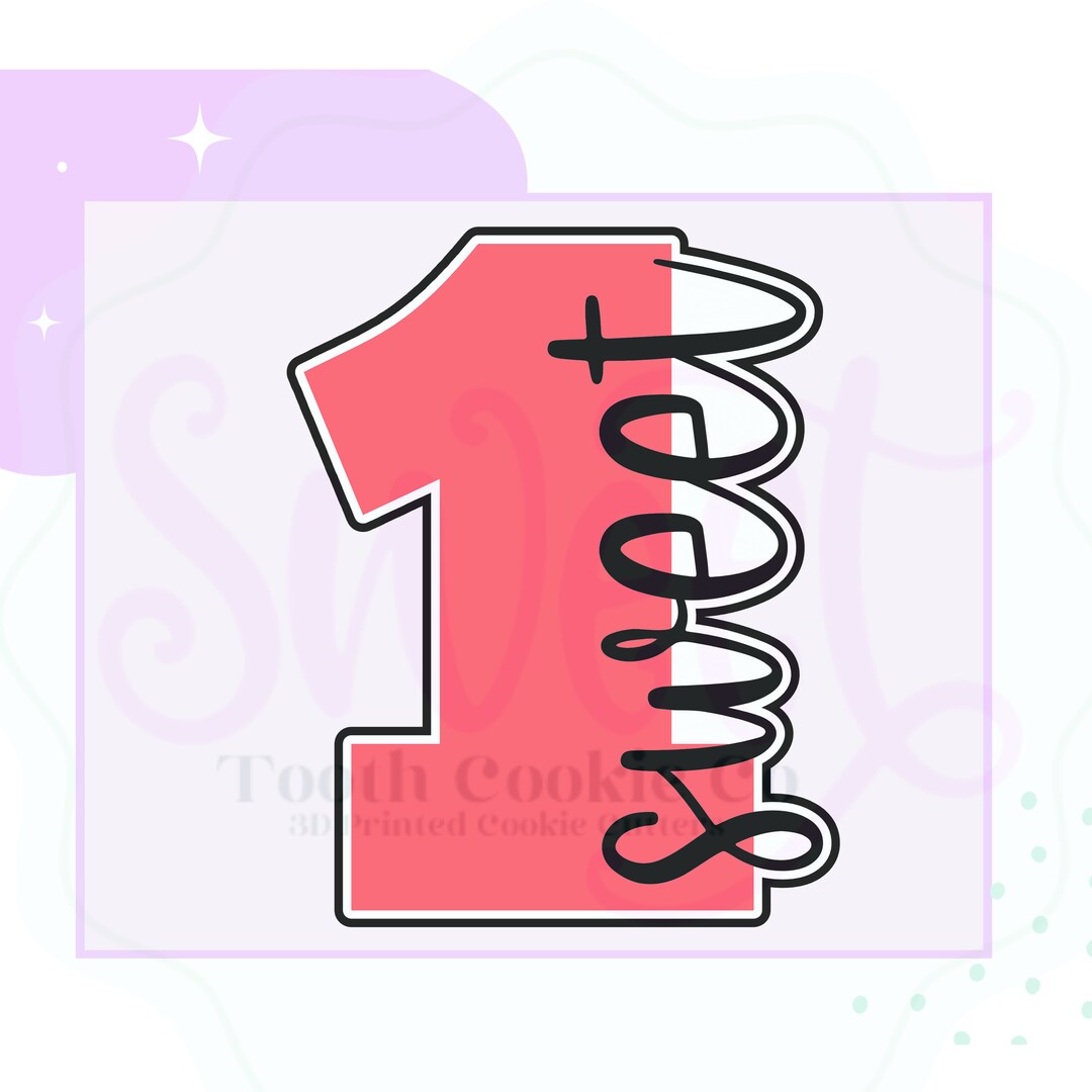 Sweet One Cookie Cutter. Number 1 Cookie Cutter. First Birthday Cookie ...