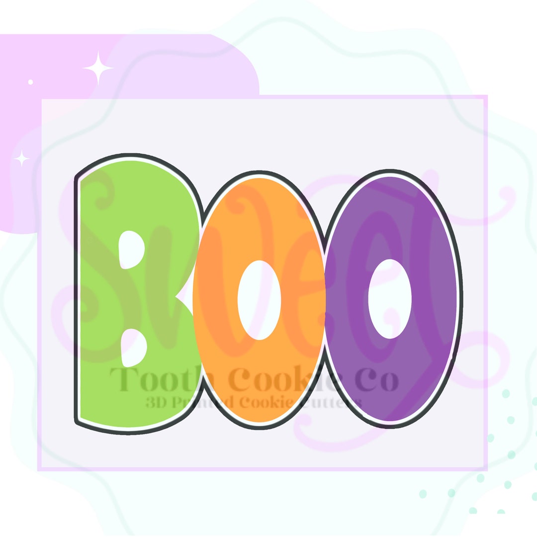 Boo Cookie Cutter. Boo Hand Lettered Cookie Cutter. Boo Plaque Cookie ...