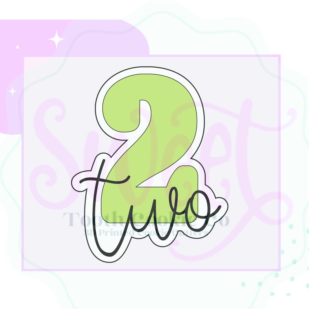 2 Cookie Cutter. Two Cookie Cutter. Number Cookie Cutter. Number 2 ...